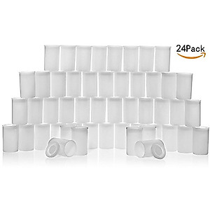 CTKcom 35MM Film Canisters(24 pack)- Tight Sealing Lids on All Canisters for Travel or Small Storage and Geocaching, 24 pack(Clear)