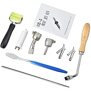SKYTOU 1600W Heat Gun Hot Air Torch Plastic Welder Welding Hot Air Gun Kit with Speed Nozzles, Roller and PVC Plastic Rods