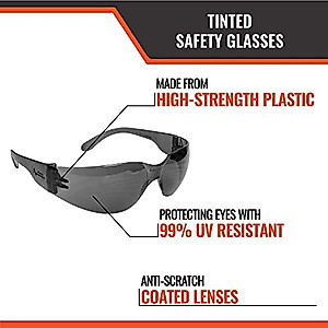 Malta Dynamics 12 or 24 Pack Clear or Tinted Safety Glasses OSHA/ANSI Approved Protective Eyewear for Men & Women