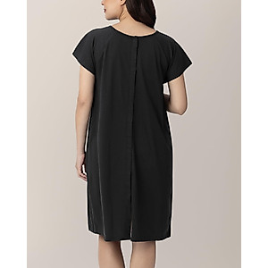 Kindred Bravely Labor and Delivery Gown | 3 In 1 Postpartum Nursing Hospital Gown (Black, S/M/L)
