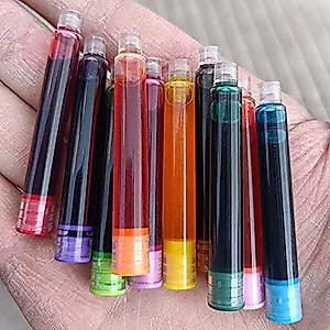 Aoniss 10 Colors Fountain Pen Ink Cartridges Set Fountain Pen Refills Short Cartridges for Fountain Pen Calligraphy Pen Writening Office School Supply