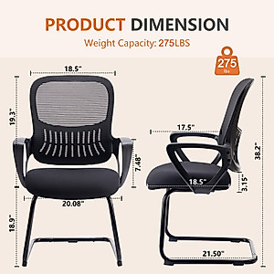 Sweetcrispy Office Desk Chair No Wheels, Stationary Non Rolling Mesh Mid Back Computer Guest Side Chair with Lumbar Support for Home Waiting Area Reception Conference Room Bedroom Carpet Kids