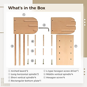 BATTIPAW Yarn Holder Wool Yarn Spindles, 3 Spools + 8 Spools Wooden Thread Holder for Embroidery Quilting Sewing, Multifunctional Beech Thread Rack Organizer for Crochet and Knitting