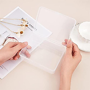 6 Pack Clear Plastic Beads Storage Containers, Empty Mini Plastic Bead Box with Hinged Lids Square Bead Organizers for Bead, Jewelry,Screws,Crafts(5.66x4.25x1.87in)