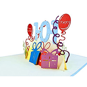 iGifts And Cards Happy 101st Birthday With Lots of Presents 3D Pop Up Greeting Card - Awesome, Cute, Fun, Gift, Unique, Special Occasion, Celebration, Husband, Wife, Best Friend, Congratulations