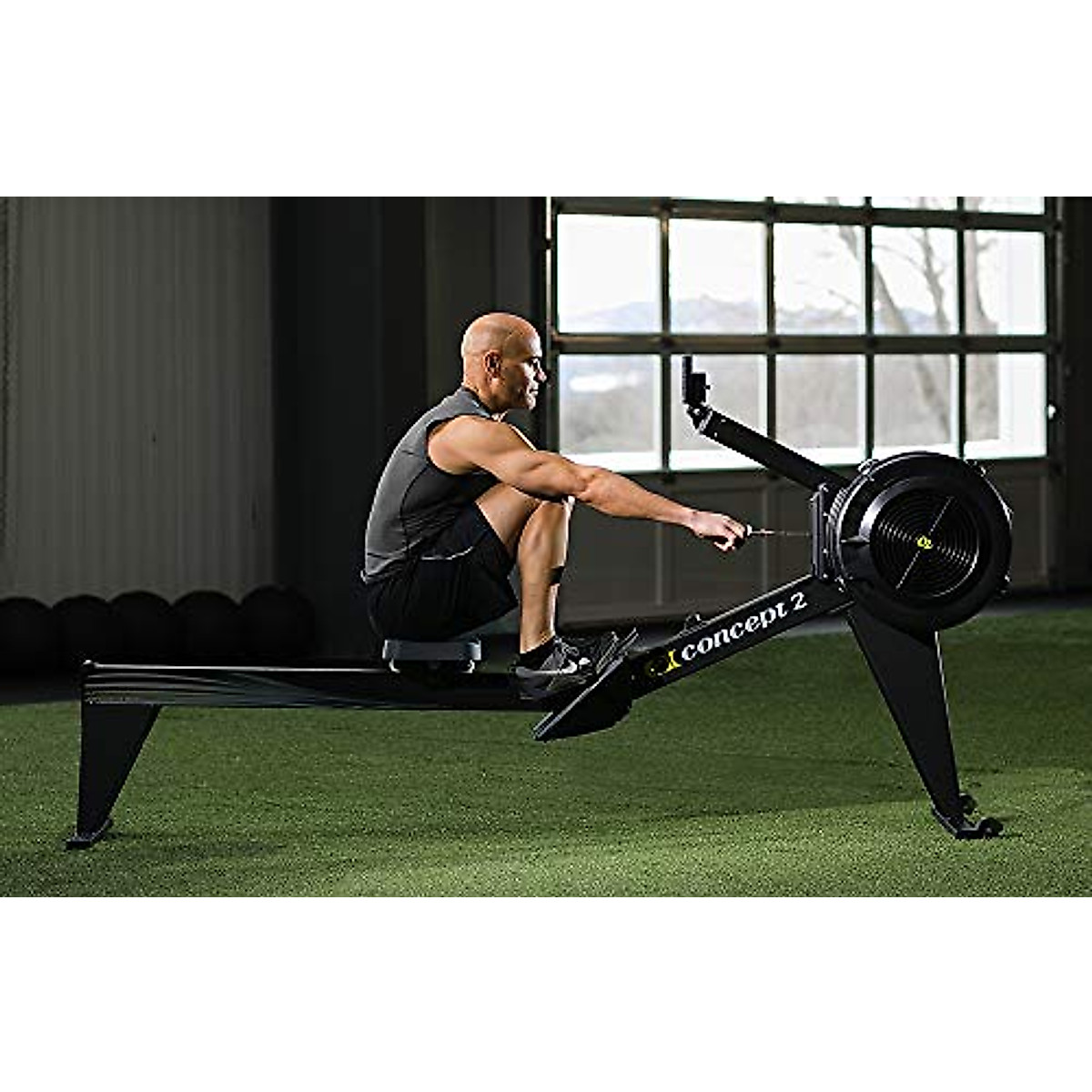 Concept2 RowErg Indoor Rowing Machine with Tall Legs - PM5 Monitor, Device Holder, Adjustable Air Resistance, Easy Storage