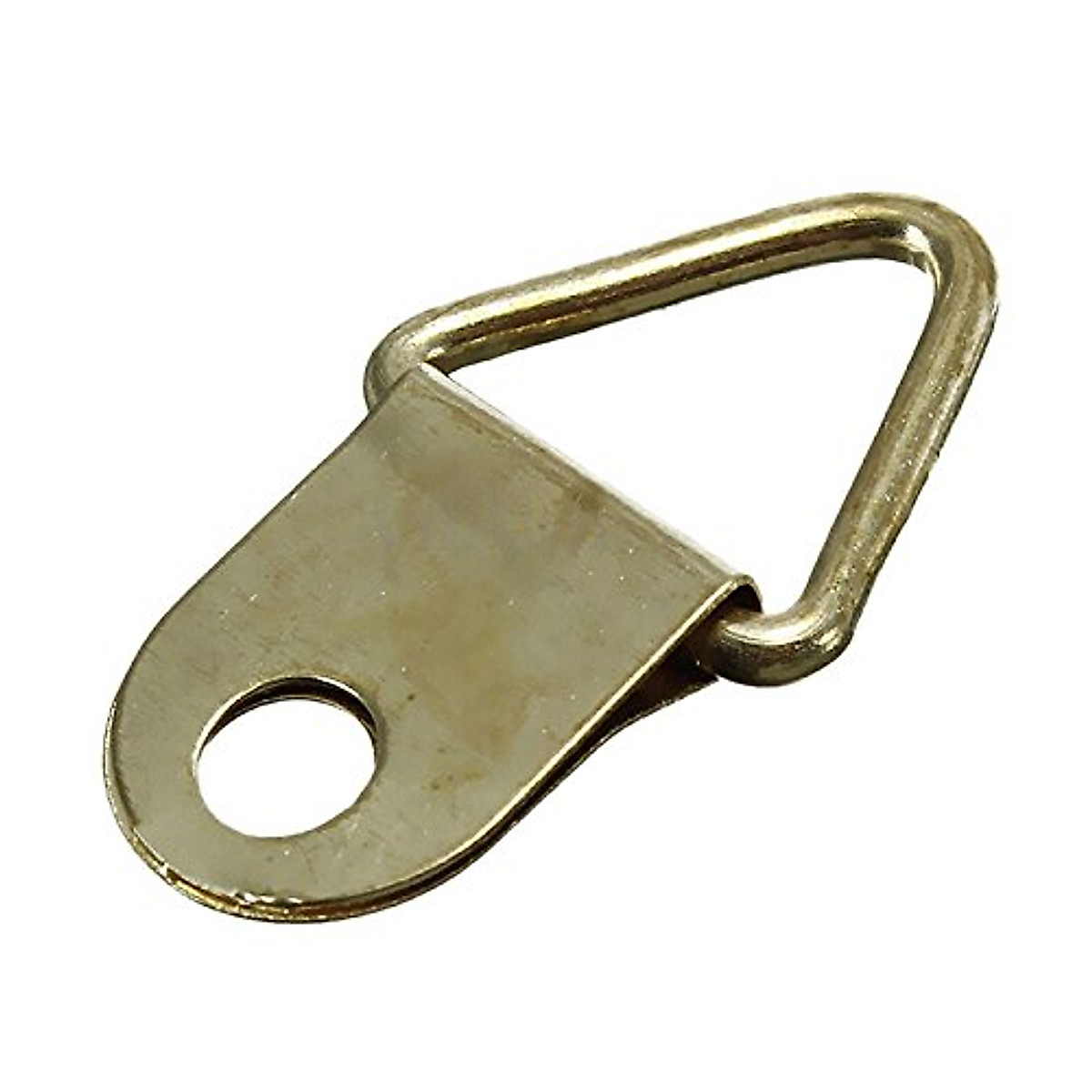 Ioffersuper 200Pcs/Pack Golden Brass Triangle Photo Picture Frame Wall Mount Hook Hanger Ring (20 pcs)