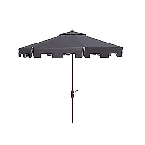 Safavieh PAT8100A Outdoor Zimmerman UV Protected Navy and White 11-ft Round Market Umbrella