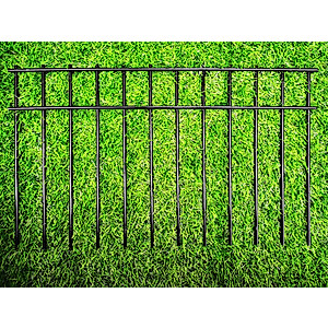 Adavin Animal Barrier Fence, 10 Pack 20in(L)X12in(H) No Dig Black Garden Fencing, Underground Pet Dog Rabbits Fences Panel, Galvanized Steel Stakes 1.6in Spike Spacing,Outdoor Yard Patio.Total 17Ft(L)