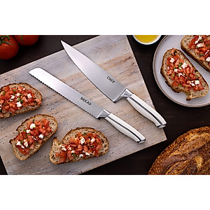 Blue Moon Stainless Steel 5-Piece Knife Set & Block