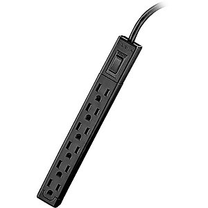 Insignia - 6-Outlet Power Strip - Black