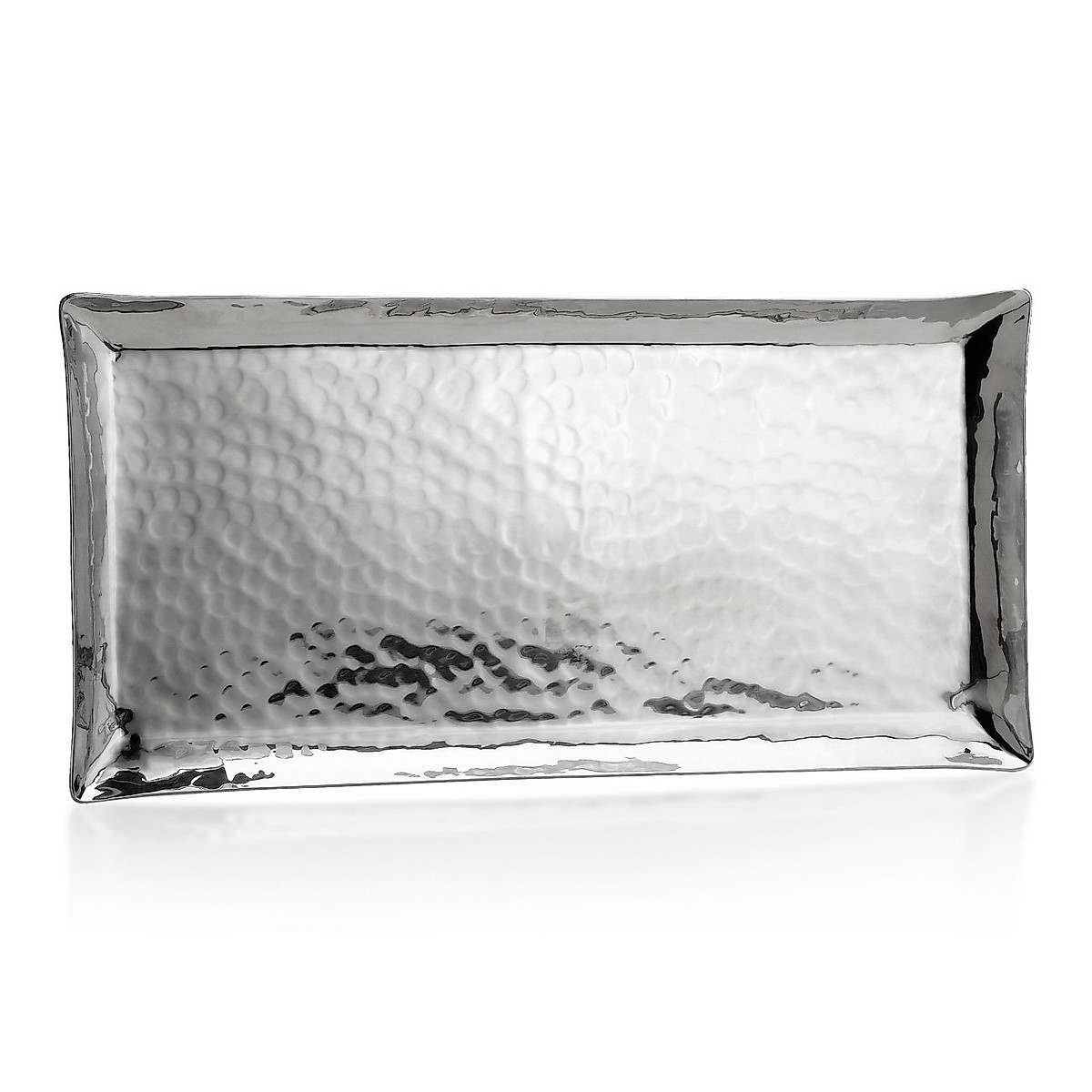 Mary Jurek Design Aurora Stainless Steel Rectangular Tray, 13-Inch-by-6.5-Inch