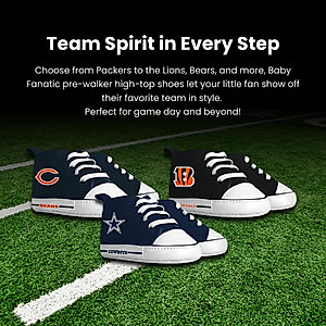 MasterPieces - NFL Baby Pre-Walkers Shoes, Officially Licensed Seattle Seahawks Football, High Top Sneakers, Soft Anti-Slip Soles, Boys and Girls, 0-6 Months Team Color