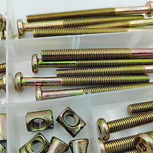 GDFYMI Crib Screws Replacement Set, Delta Crib Screws Hex Socket Cap Bolts Barrel Nut Baby Bed Hardware Replacement Kit Furniture Bolts (25-Set M6)