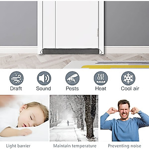 Heavy-Duty Door Draft Stopper 36 Inches, Under Door Noise Blocker Energy Saving, Front Door Insulation Draft Guard Wheaterproof Strip for Doors & Windows