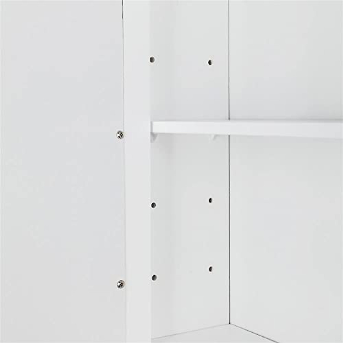 Single Door Bathroom Cabinet - Wall Mounted Medicine Storage Vanity Mirror Organizer with Shelf, Rust-Free White Cabinet for Space-Saving