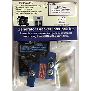 GenSafety Generator Breaker Panel Interlock Kit for GE 100 Amp Panel