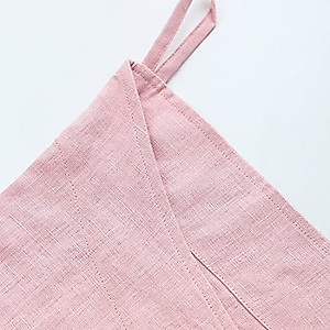 Amazhiyu Pure Linen Over The Door Laundry Hanging Hamper Bag for Holding Dirty Clothes and Saving Space Pink