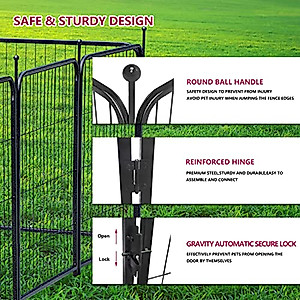 Jhsomdr 40" Height Dog Playpen 8 Panels Heavy Duty Indoor Outdoor Exercise Fence,Foldable Portable Pet Puppy Pen with Lockable Doors for Large Medium Small Dogs