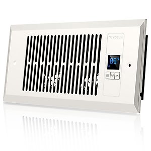 VIVOSUN Quiet Register Booster Fan 4”×10”, Smart Register Vent with Intelligent Thermostat Control, Cooling Heating AC Vent Booster Fan, Matte White
