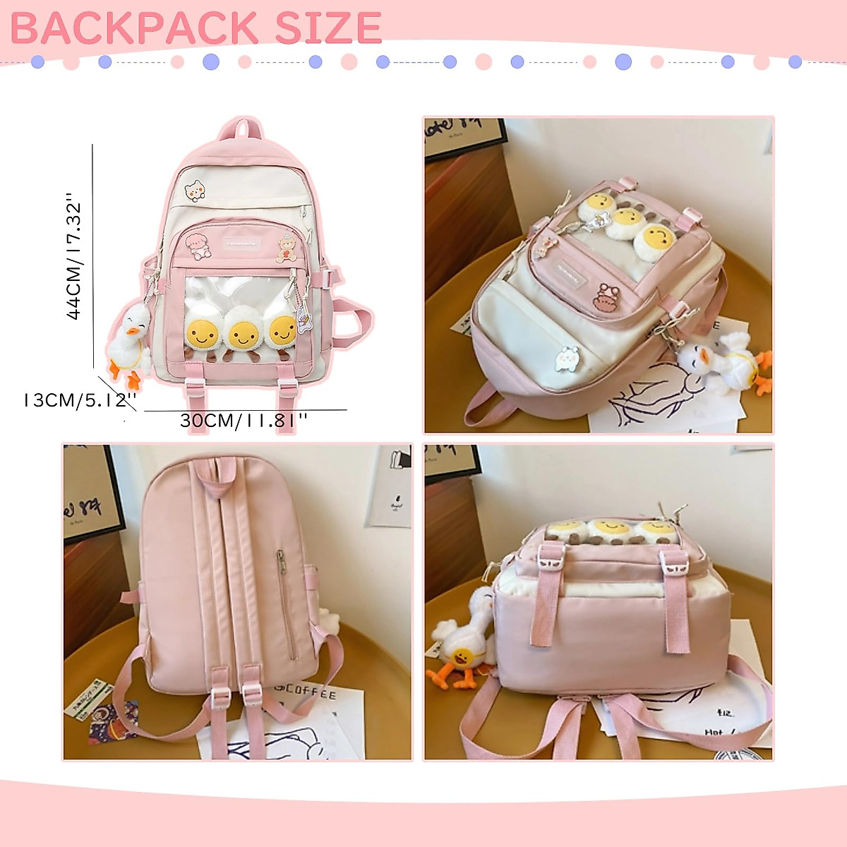 Girls Backpack Kawaii Girls School Bag Cute Kids Backpack for Elementary Student Casual Day pack for Teen