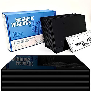 Strong & Glossy Magnetic Garage Door Windows - Fits 1 Car Garage - Looks Like Real Window Panels/Faux Panes - Decorative Hardware Kit - Easy to Align & Will Never Fall (Upgraded Magnets) | 16pcs 4"X6