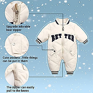 XIFAMNIY Baby Snowsuit Winter suits Coat Outwear Hooded Footie for Toddler Girls and Boys
