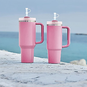 Dasgude Silicone Spill Proof Stopper, 2 Sets Straw Cover Compatible with Stanley Cup 1.0 40oz/30oz, Stanley Cup Accessories with 2 Straw Cover Cap, 2 Square and 2 Round Lid Spill Stopper Plug, 6PCS