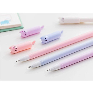 sencoo 12 pack Erasable Black Gel Pens Girl Cute Pens Kawaii Cat Pens Students Stationery Erasable Gel Pens Childern Gift