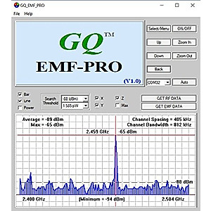 Advanced EMF Meter GQ EMF-390 3-in-1 EMF ELF RF Meter, 5G Cell Tower Smart Meter WiFi Signal Detector RF up to 10GHz with Data Logger and 2.5Ghz Spectrum Analyzer