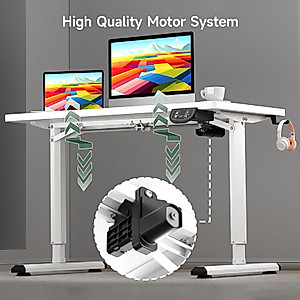 Dripex Adjustable Electric Standing Desk 1, 63 inch, White