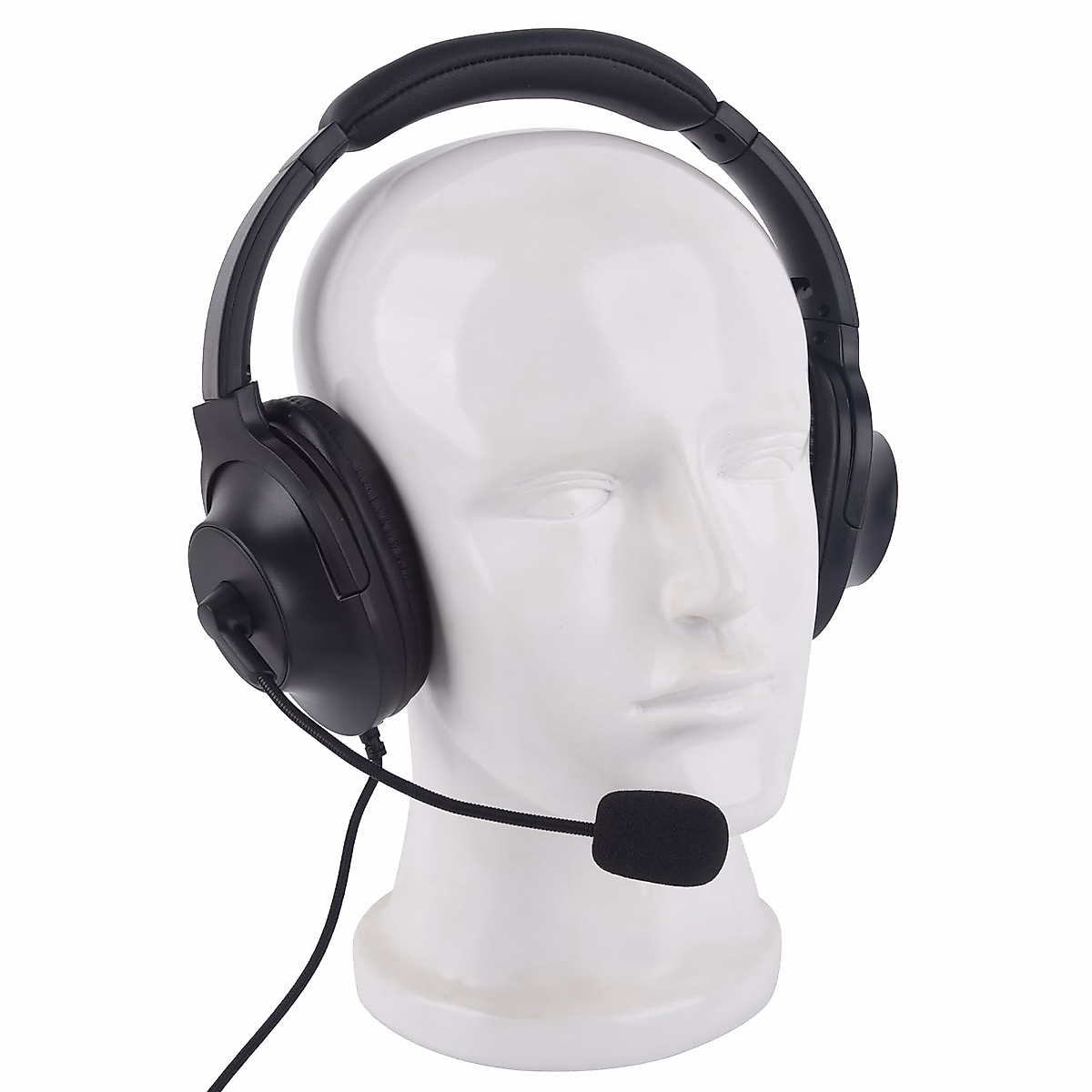 JUYODE Noise Cancelling Overhead Headset Noise Reduction Walkie Talkie Earpiece with Boom Mic VOX PTT for Baofeng UV-5R UV-82HP BF-888s BF-F8HP AR-152 Arcshell AR-5 AR-6 Kenwood 2 Pin Retevis Radio