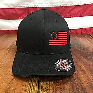 Betsy Ross Flexfit Side Flag Hat - XL/2XL Black