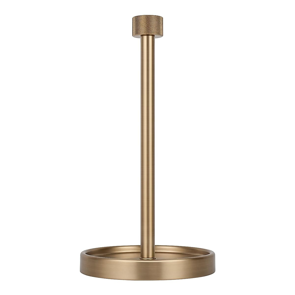 Ivilon Countertop Paper Towel Holder - Modern Knurling End Cap Minimalist Design - Color Warm Gold