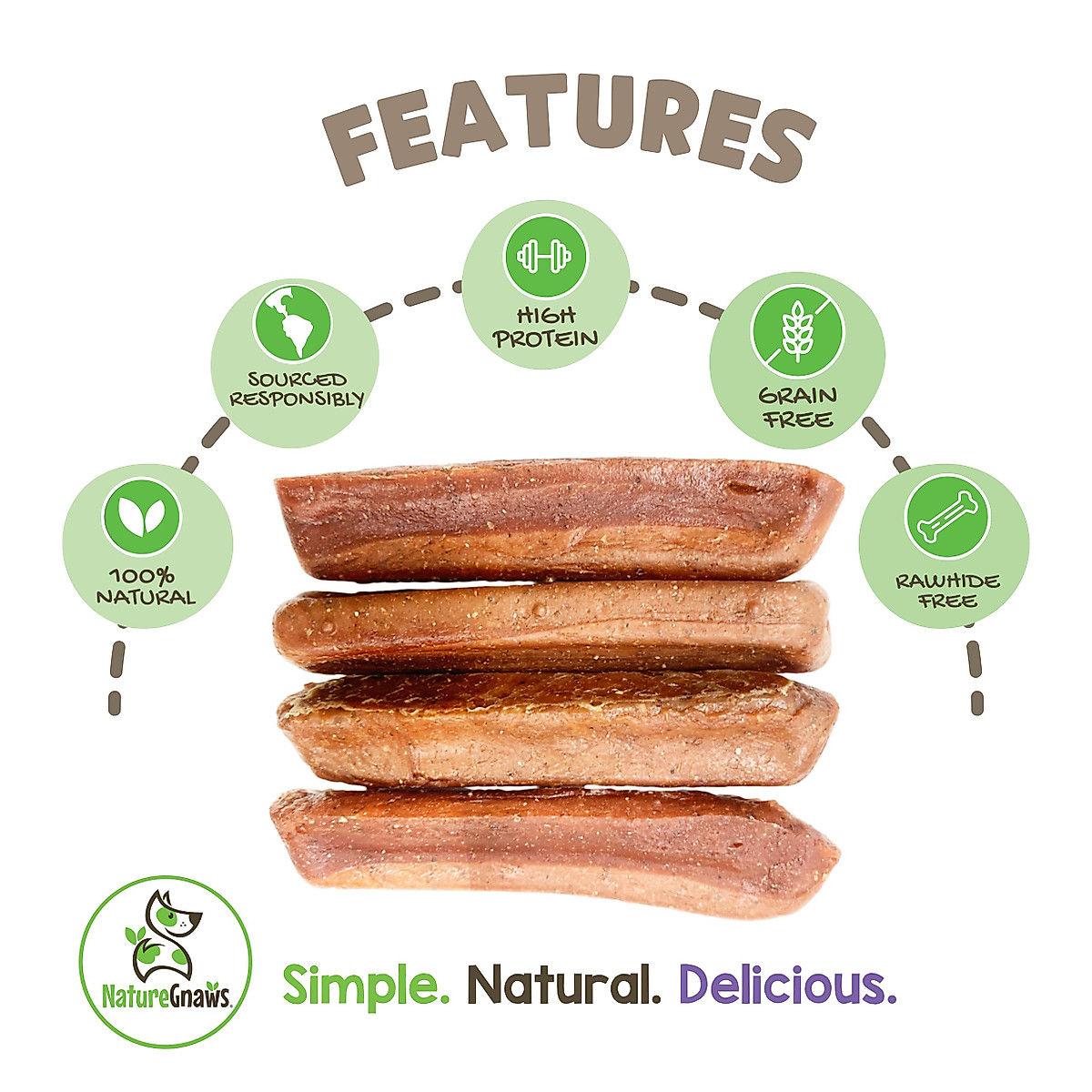 Nature Gnaws Chicken Cheese Bar Chews for Dogs (4 Count) – Hard Long Lasting for Aggressive Chewers - Rawhide Free Dog Chew Bones - Yak Alternative