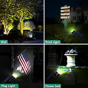 OSORD Solar Lights Outdoor, Waterproof 18 LED 2-in-1 Solar Spot Lights Dusk to Dawn Solar Landscape Spotlights Bright Solar Uplight Adjustable Solar Panel for Flag Pole Garden Yard, 4pack(Cool White)
