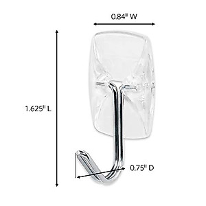 Command Small Wire Toggle Hooks, Damage Free Hanging Wall Hooks with Adhesive Strips, No Tools Wall Hooks for Hanging Decorations in Living Spaces, 36 Clear Hooks and 48 Command Strips