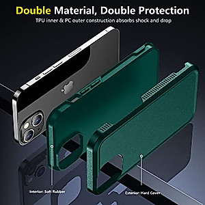 SPIDERCASE for iPhone 14 Case, [15 FT Military Grade Drop Protection][Non-Slip] [2+Tempered Glass Screen Protectors][2+Tempered Camera Lens Protectors] Heavy Duty Shockproof Case, Dark Green