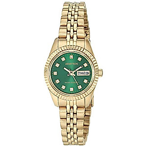 Armitron Women's Japanese Quartz Dress Watch with Stainless Steel Strap, Gold, 10 (Model: 75/2475GNGP)