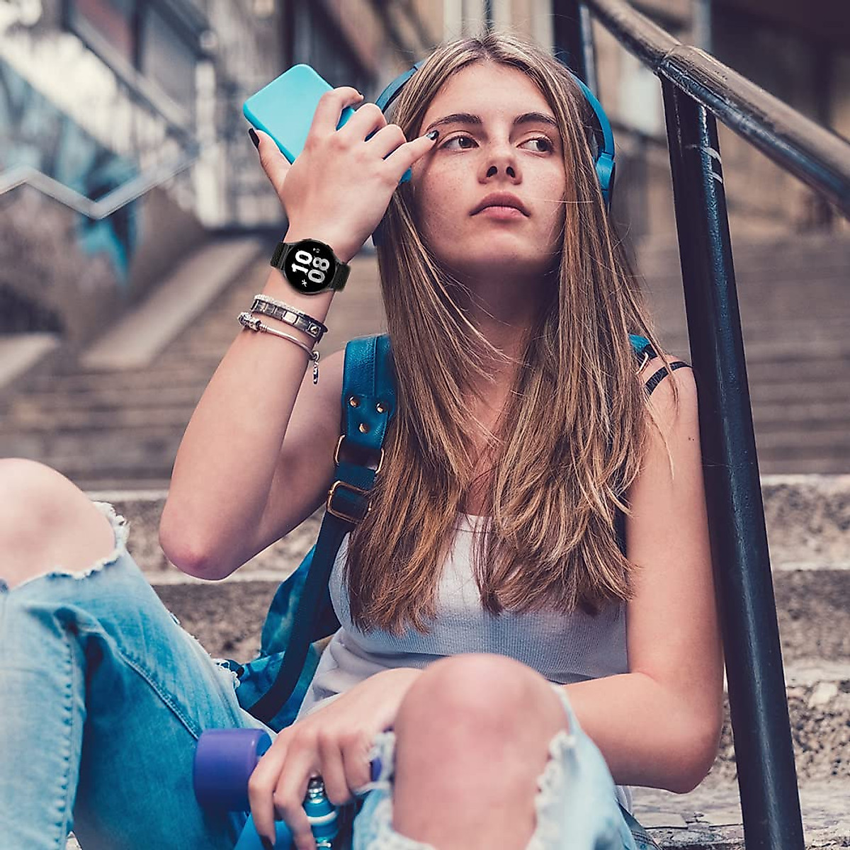 20mm Sport Loop Band Compatible with Samsung Galaxy Watch 7 6 5 4 Band 40mm 44mm/Watch 5 Pro 45mm/Galaxy Watch 4 6 Classic Band 42mm 46mm 43mm 47mm/Watch 3 41mm/Active 2 Nylon Braided Strap Women Men