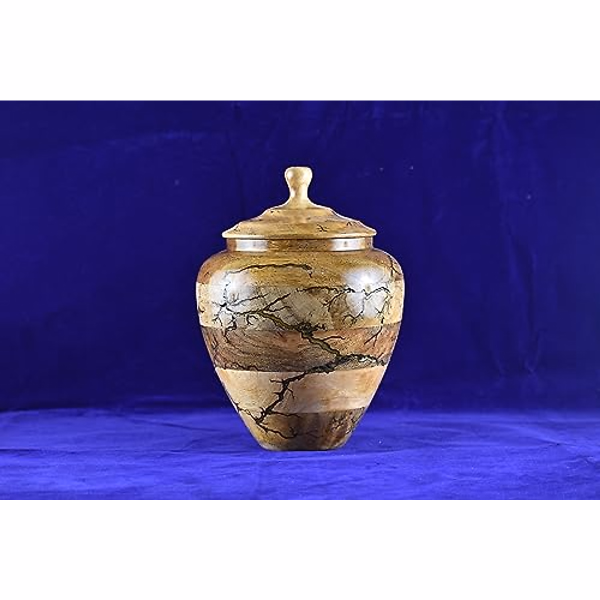 Royal Yellow Lichtenberg Figure Urn for Human Ashes Wooden Urn Box with Lid Pet urn Cremation urn Burial Urn Box Adult Funeral Urn Resin Urn Ashes Keepsake Urn for Ashes Wooden Urns (Medium)