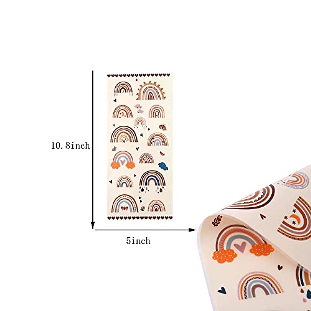 RS 50Pcs Boho Rainbow Cellophane Bags Boho Rainbow Candy Bags Rainbow Party Bags Goodie Bags Treat Bags with 50Pcs Twist Ties for Boho Rainbow Themed Birthday Party Bags