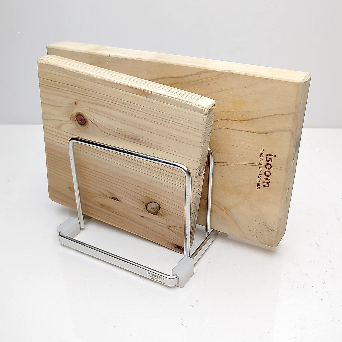 LENITH Cutting Board Rack Chopping Board Organizer Stand Holder Kitchen Countertop Pots Pan Lids Rack Organizer (Small_Cream Color)