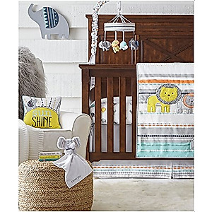 Wendy Bellissimo 4pc Nursery Bedding Baby Crib Bedding Set - Elephant Crib Bedding from The Sawyer Collection in Grey and Turquoise