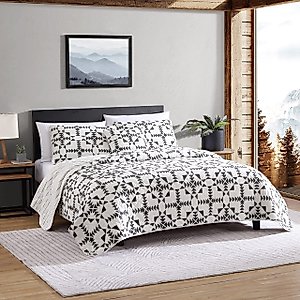 Eddie Bauer- Queen Quilt Set, Cotton Reversible Bedding Set, All Season Home Décor with Bonus Pillow Cover (Arrowhead Charcoal, Queen)