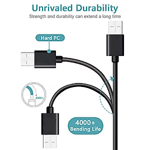 Micro Wall Charger Compatible with Samsung Galaxy Tab A 10.1 (2016), 8.0, 7.0, 9.7, Tab E, S2, Tab 4, 3, SM-T580/ 550/530/ 387/585/ 290/295 Tablet with 5Ft Charging Cable Cord (Black)