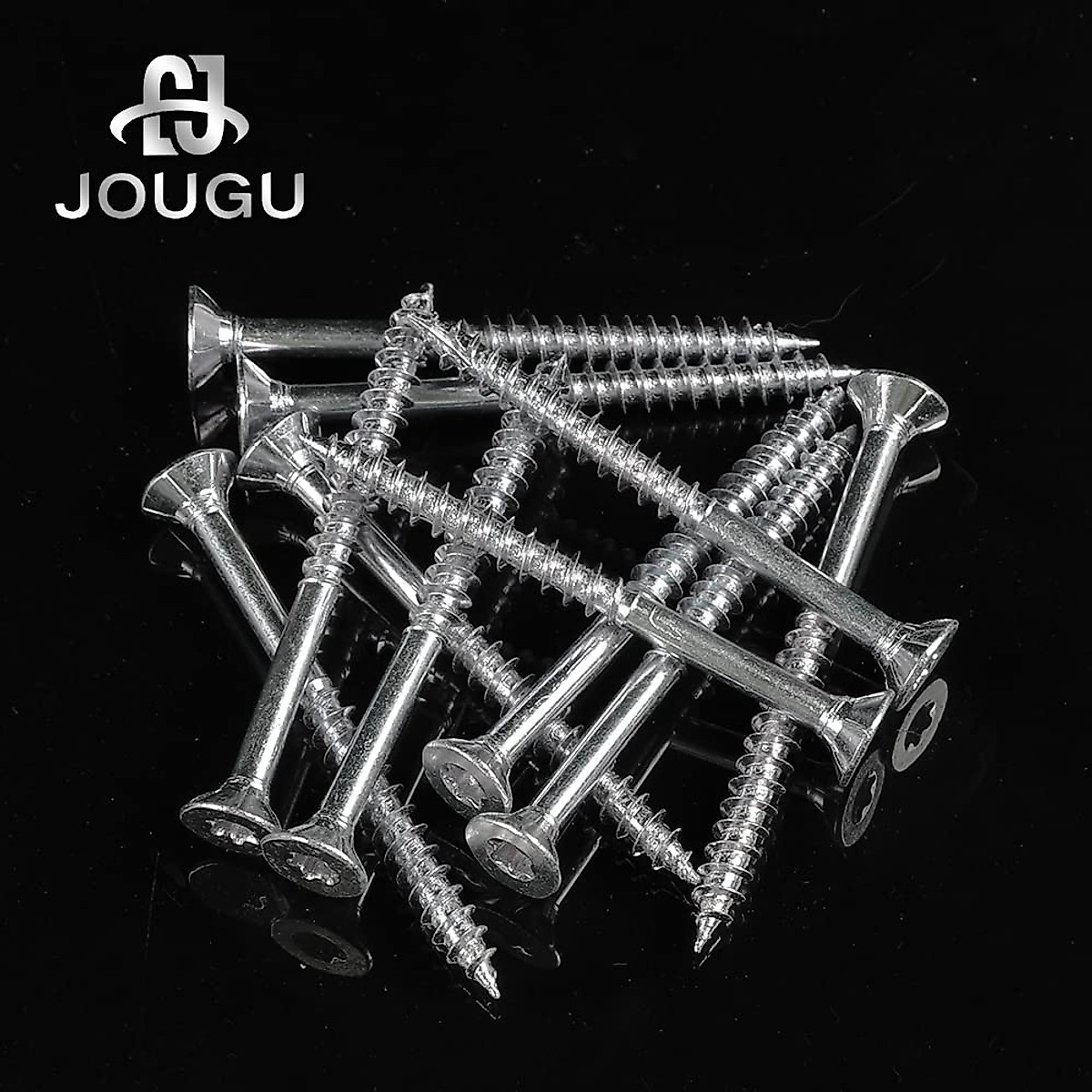 JOUGU Wood Screws #14 × 2-3/4 inch Torx Star Drive Deck Screws Flat Head M6 × 70 Countersunk T30 Self Tapping Thread Cut 100pcs Carbon Steel Galvanized, (Small Box)