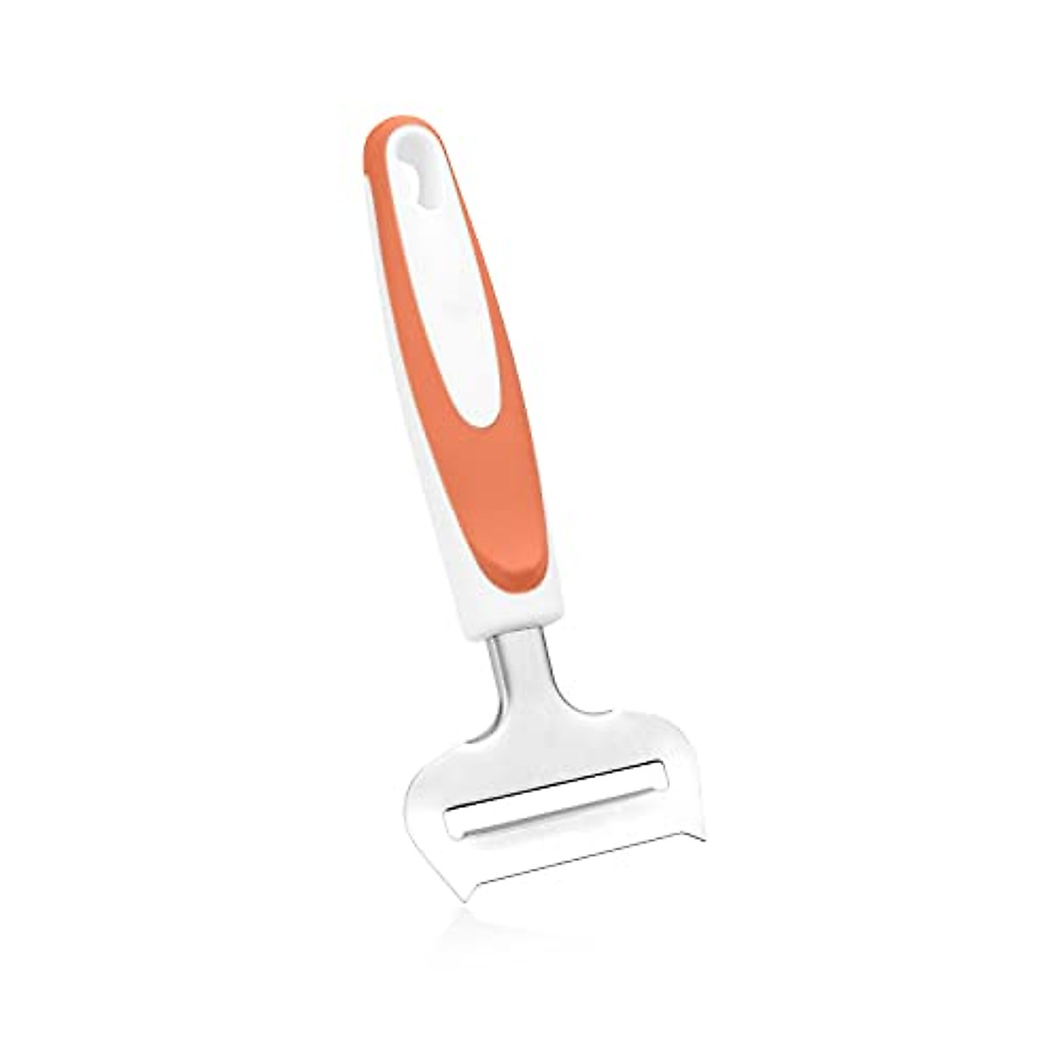KUFUNG Cheese Slicer Stainless Steel Cheese Knife Heavy Duty Plane Cheese Cutter, Shaver, Server For Semi-Soft, Semi-Hard Cheese (7.2 inch, Orange)