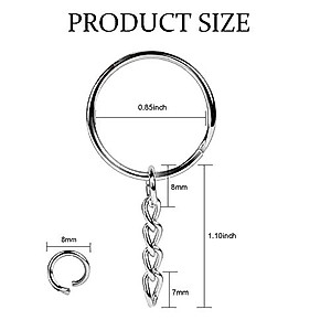 20PCS Key Chain Rings Teenitor Key Chain Rings 1 Inch Key Chain Rings for Crafts, Key Chain Rings, Keychain Key Chain Ring for Crafts