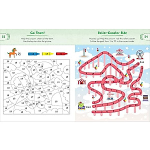 Kindergarten Activity Book Unicorns: 75 Games to Practice Early Reading, Writing, and Math Skills (School Skills Activity Books)